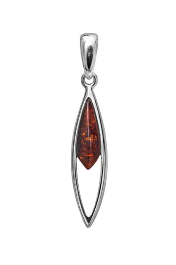 Teardrop Sharp Oval Shaped Baltic Amber Pendant - Touch of Amber - Hand ...